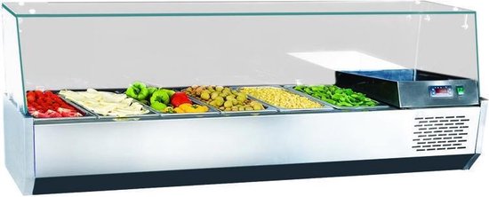 Professionele Gekoelde Opzetvitrine | 6x 1/3 GN | RVS | Combisteel | 7489.5240 | Horeca | bol