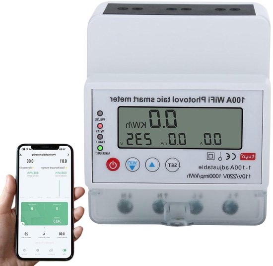Wifi Intelligent Energy Meter 100A Single Phase 4P Tuya Photovoltaic ...