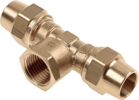 Knelfitting BELGAS - T-koppeling - Binnendraad - 22 x 3/4 x 22mm - 2x knel 1x binnendraad | bol