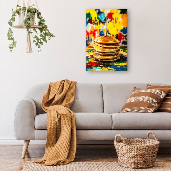 Pannenkoeken met kleurrijke achtergrond - Pannenkoeken poster ...