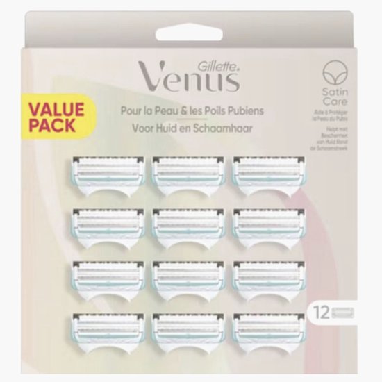 Gillette Venus Scheermesjes voor Huid En Schaamhaar - 12 Navulmesjes | bol
