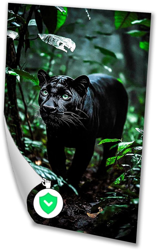 Zwarte panter in dichte jungle - Zwartepanter poster - Posters panter ...