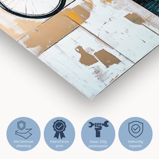 Abstracte fiets in moderne stijl - Fiets poster - Wanddecoratie ...