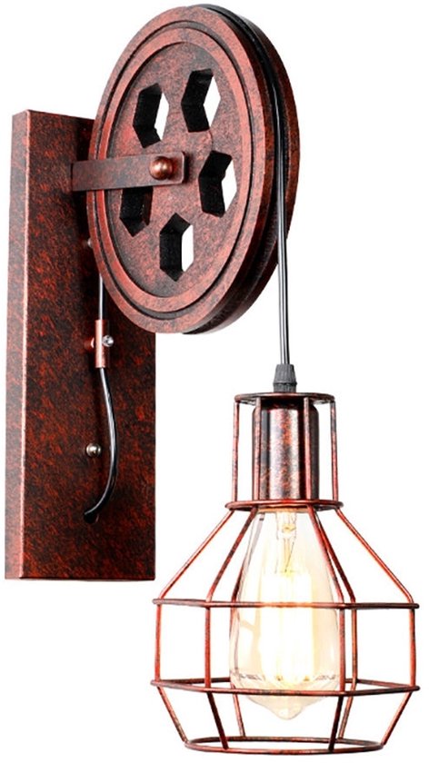 Vintage Wandlamp Industriële E27 Muurlamp Katrol Ontwerp voor ...