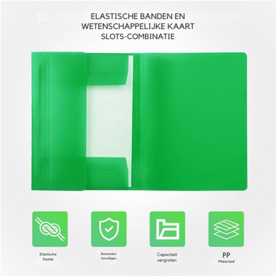 Postmap A4 School – 10 Stuks – Groen – Documentenmap Met Hoekband En ...