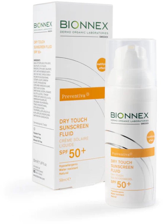 3x Bionnex Preventia Dry Touch Zonnebrand Fluide SPF 50+ 50 ml | bol