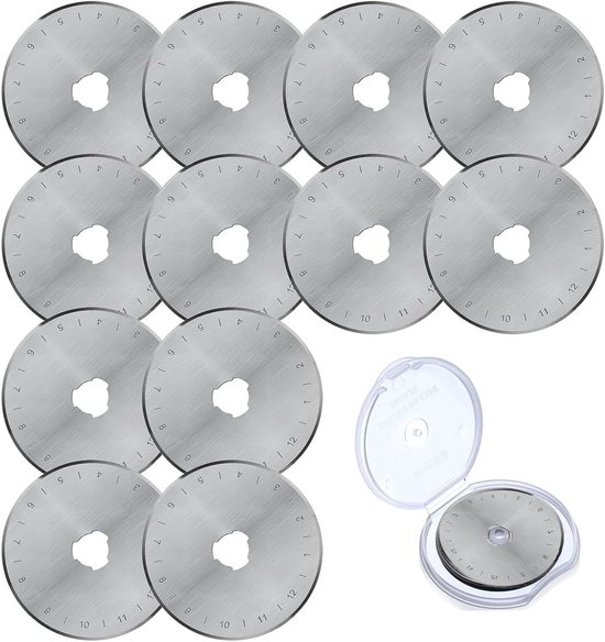 45 mm ronde mes-cutter 12 stuks reservemessen met opbergkoffer ...