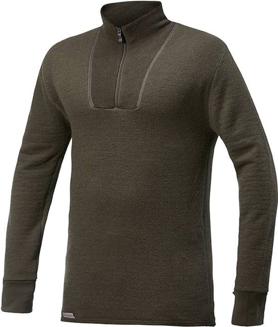 Woolpower Merino Base Layer Zip Turtleneck 200 - Pine Green | bol