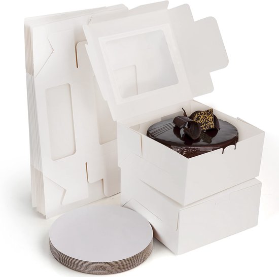 Belle Vous 12 Pak Wit Kartonnen Cake Dozen met Doorzichtig Plastic ...