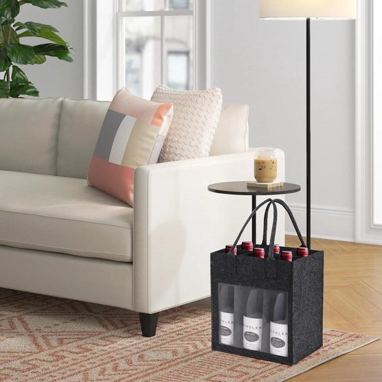 Herbruikbare flessendrager voor 6 flessen - Vilten flessentas met ...