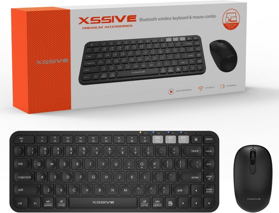 Xssive Draadloze Toetsenbord en Muis - QWERTY - Ergonomische en stille ...