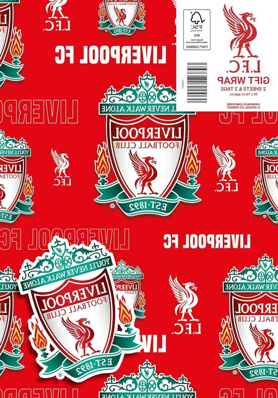 Wrapping Paper 2 Sheets 2 Labels - Liverpool FC | bol
