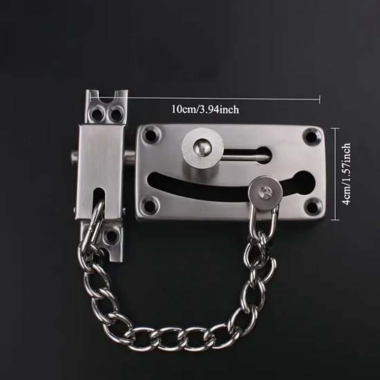 Dubbel anti inbraak slot beveiliging met schuifslot en deurketting ...