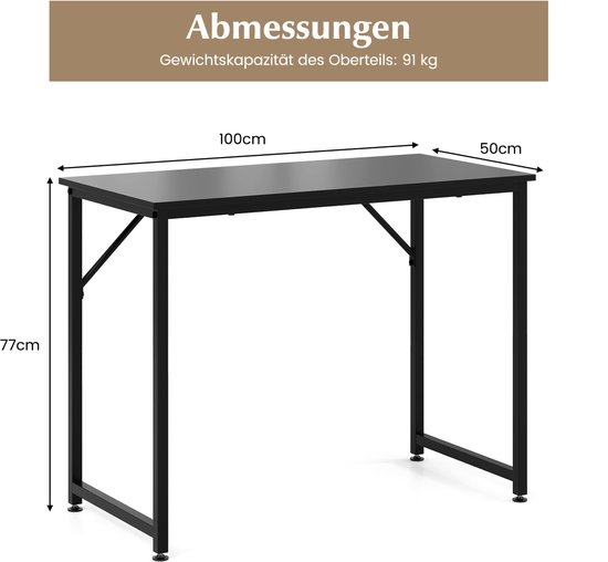COSTWAY Bureau, kleine computertafel, 100 x 50 x 77 cm, bureautafel, pc ...