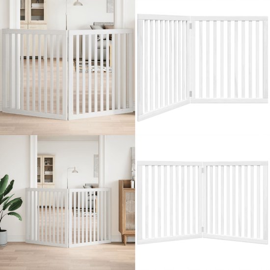 vidaXL Hondenhek inklapbaar 2 panelen 160 cm populierenhout wit - Hondenhek -... | bol