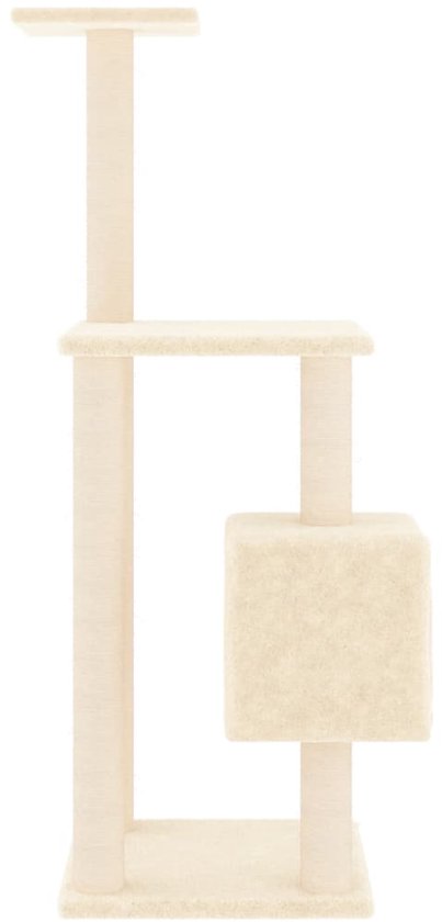vidaXL Kattenkrabpaal met sisal krabpalen 104 cm crèmekleurig ...