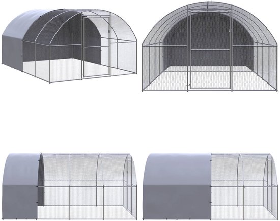 vidaXL Kippenren 3x4x2 m gegalvaniseerd staal - Kippenren - Kippenrennen - Kippen Ren... | bol