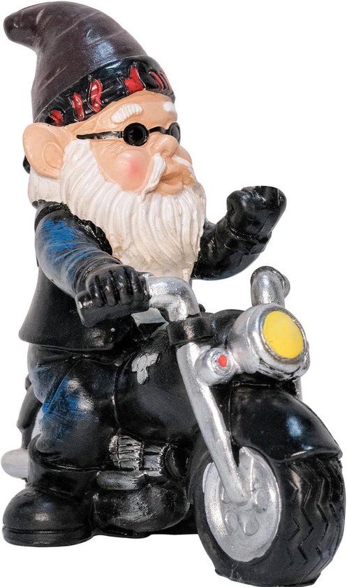 Motorfiets-kabouter standbeeld voor in de tuin - waterdicht en ...