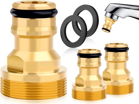 Set van 2 universele kraanaansluitingen - buitendraad kraanadapter slangadapter... | bol