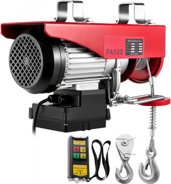 Elektrische kabeltakel - elektrische lier - met afstandsbediening - 500 kg | bol