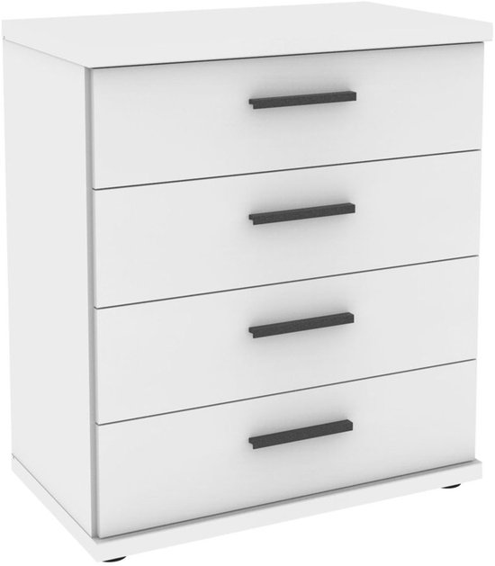 B Bright Commode Chateau met 4 laden - 75 x 86 x 42 cm - wit | bol