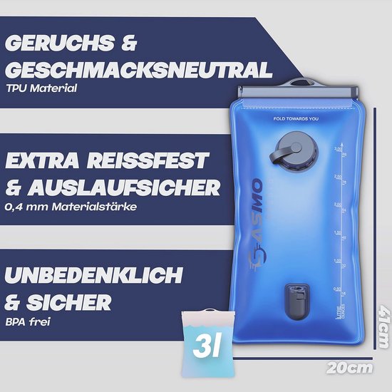 Drinkzak 2L en 3L met Dubbele Opening - Ultralicht en Scheurvast voor ...