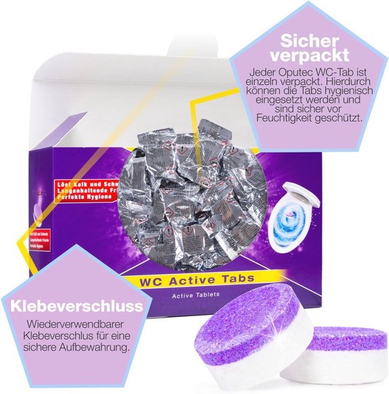 60 WC Active Tabs voor Grondige Reiniging en Frisheid van Toiletten en ...