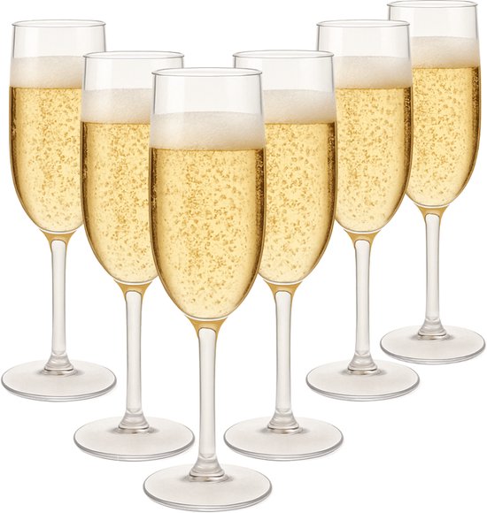 OTIX Kunststof Champagneglazen - 6 Stuks - Champagne - Flute - Strand ...