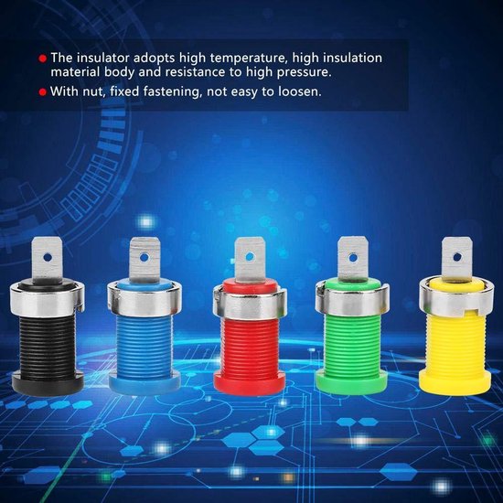 10pcs Mixed Color Banana Jack Connector Socket 4mm Jack with ...