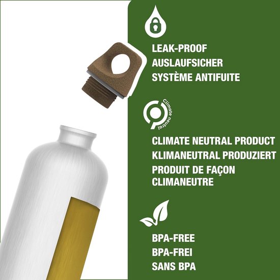 Aluminium Waterfles 1L - Lichtgewicht, Lekvrij, BPA-vrij - Perfect voor ...