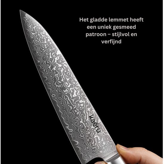 Kaëru® Damascus VG10 Keukenmes – 67-Lagen – Japanse stijl – Voor ...