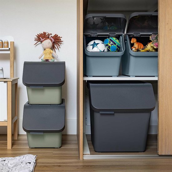 Sunware Sigma Home sorteer bak met deksel - 4x - afvalbak - antraciet ...