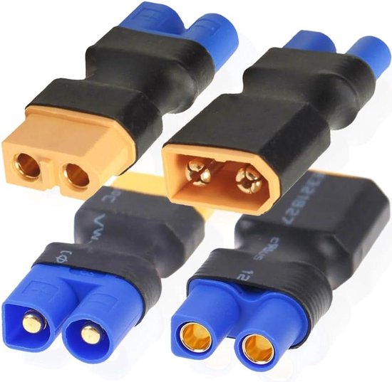XT60 naar EC3-adapter en EC3 naar XT60-adapter voor RC FPV drone, auto ...