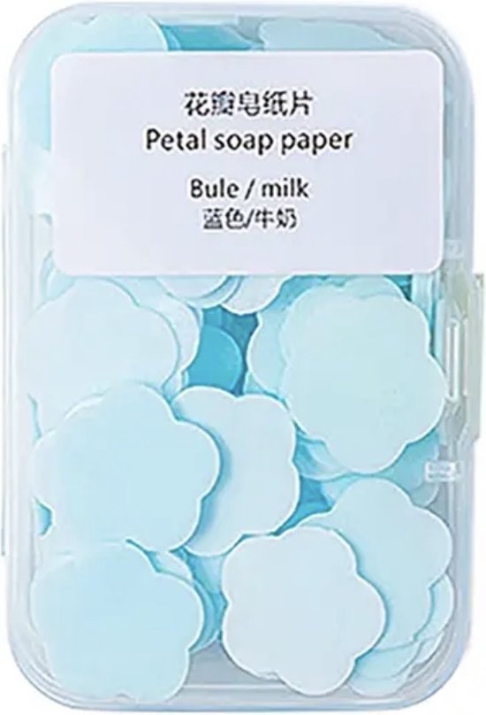 KimDo - Draagbare mini zeeppapier - Blauw - Reis zeep - Handzeep ...