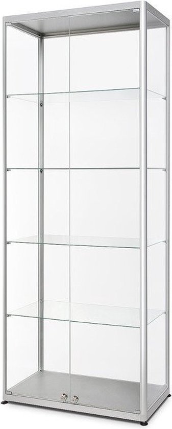 Glazen Vitrinekast Dubbele Deur 80 X 40 X 200 cm VR2-24-800F - Horeca ...