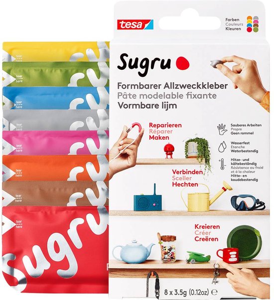 tesa Sugru Kneedlijm 41283-00001-00 Meerkleurig 8 stuk(s) | bol