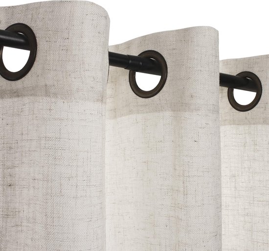 Linnen gordijnen met ogen Natuurlijke linnenstructuur Gordijnen voor ...