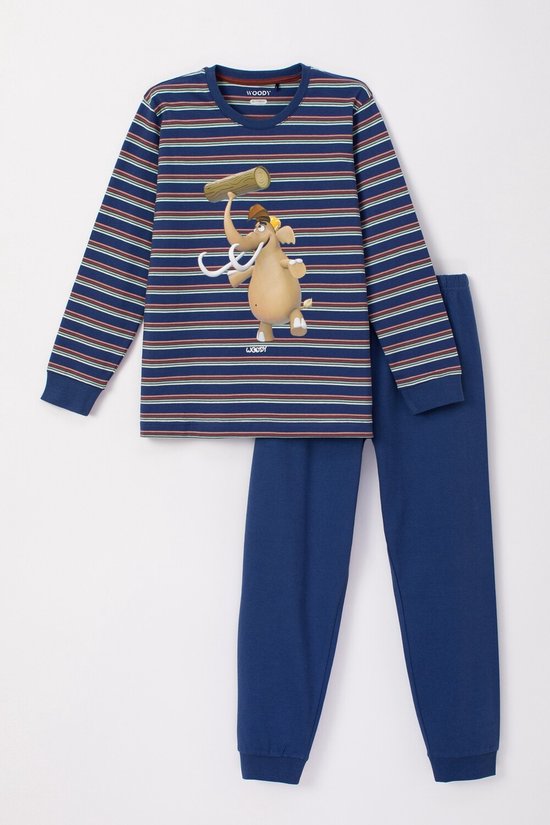 Woody - Unisex Pyjama, multicolor streep - 14 jaar | bol.com