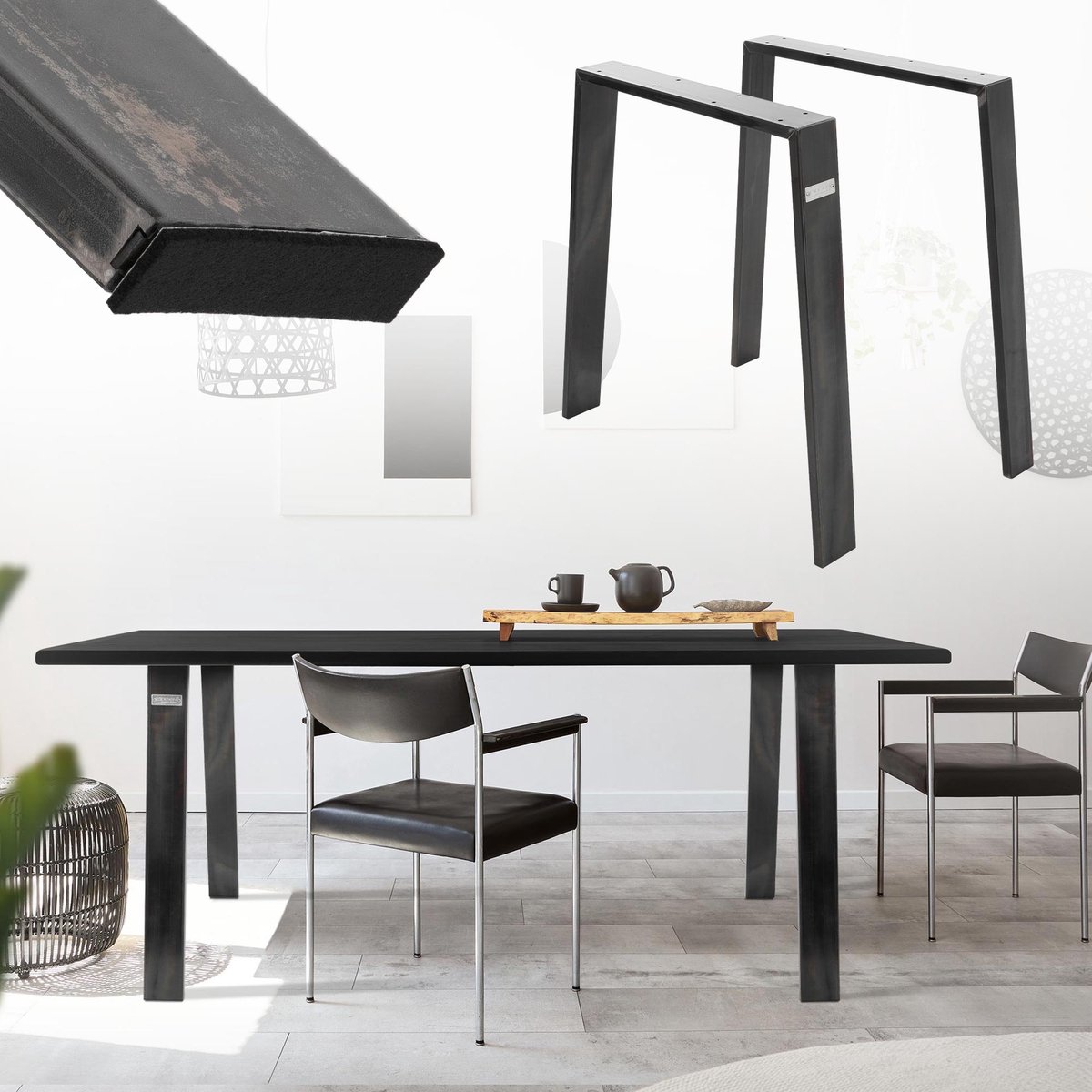 Tafelpoten set van 2 75x72 cm Industrieel staal ML-Design | bol.com