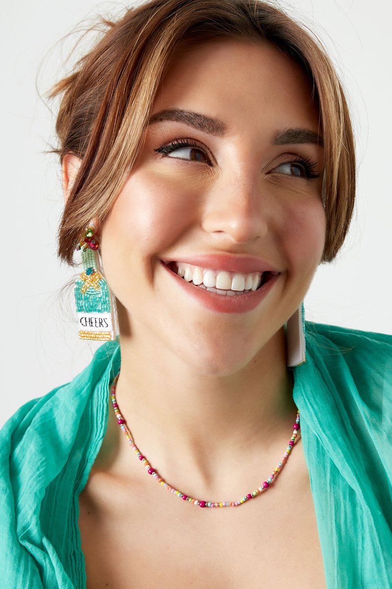 Kleurrijke - ketting - roze - summergirls collectie - Silver - Glass ...