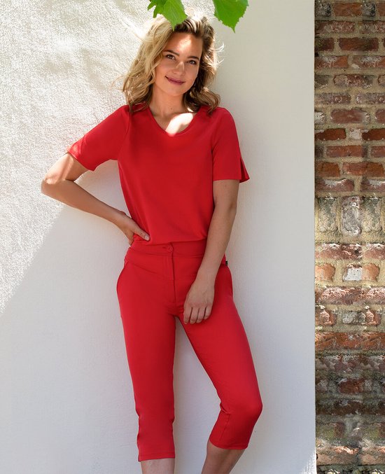 Rode Top van Je m'appelle - Dames - Travelstof - Maat 44 - 6 maten ...