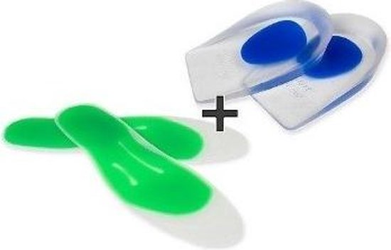 Hielspoor Gel massage inlegzolen + Gel hielcups - Dames - Large - Maat ...
