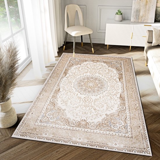 Tapiso Hera Vloerkleed Creme Vintage Woonkamer Oosters Tapijt Maat ...