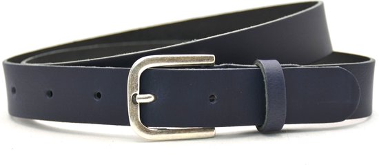 Dames riem Leer- Navy Blauw - Riemmaat 85 - Totale lengte 100 cm | bol