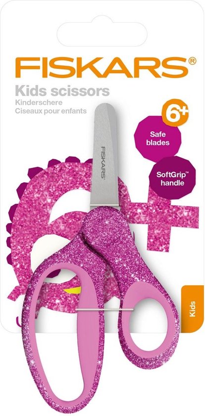 Fiskars Glitter Kids Scissors Pink 13cm for +6 years old | bol.com