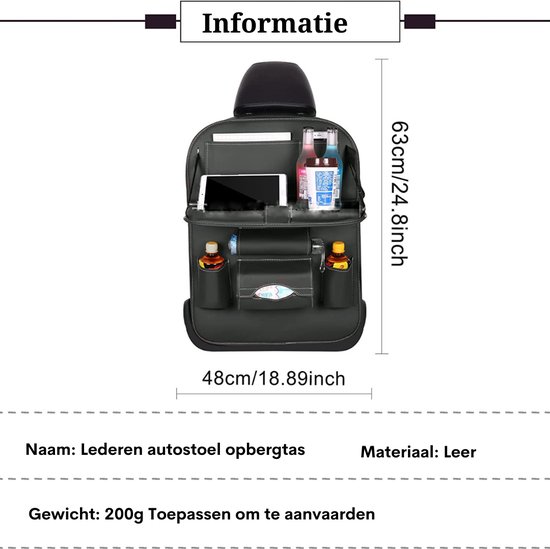 Autostoel Organizer - Auto Rugleuning Beschermer, Multifunctionele auto ...