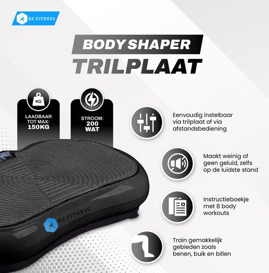 BX Fitness – Ultra Slim Body Shaper Trilplaat - Zwart | bol