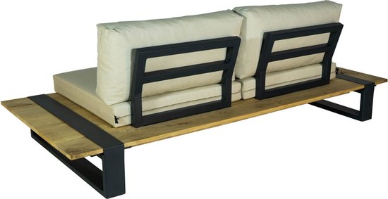 Design tuinbank Eiken & Dralon kussens | Twee persoonsbank | Tuinbankje ...