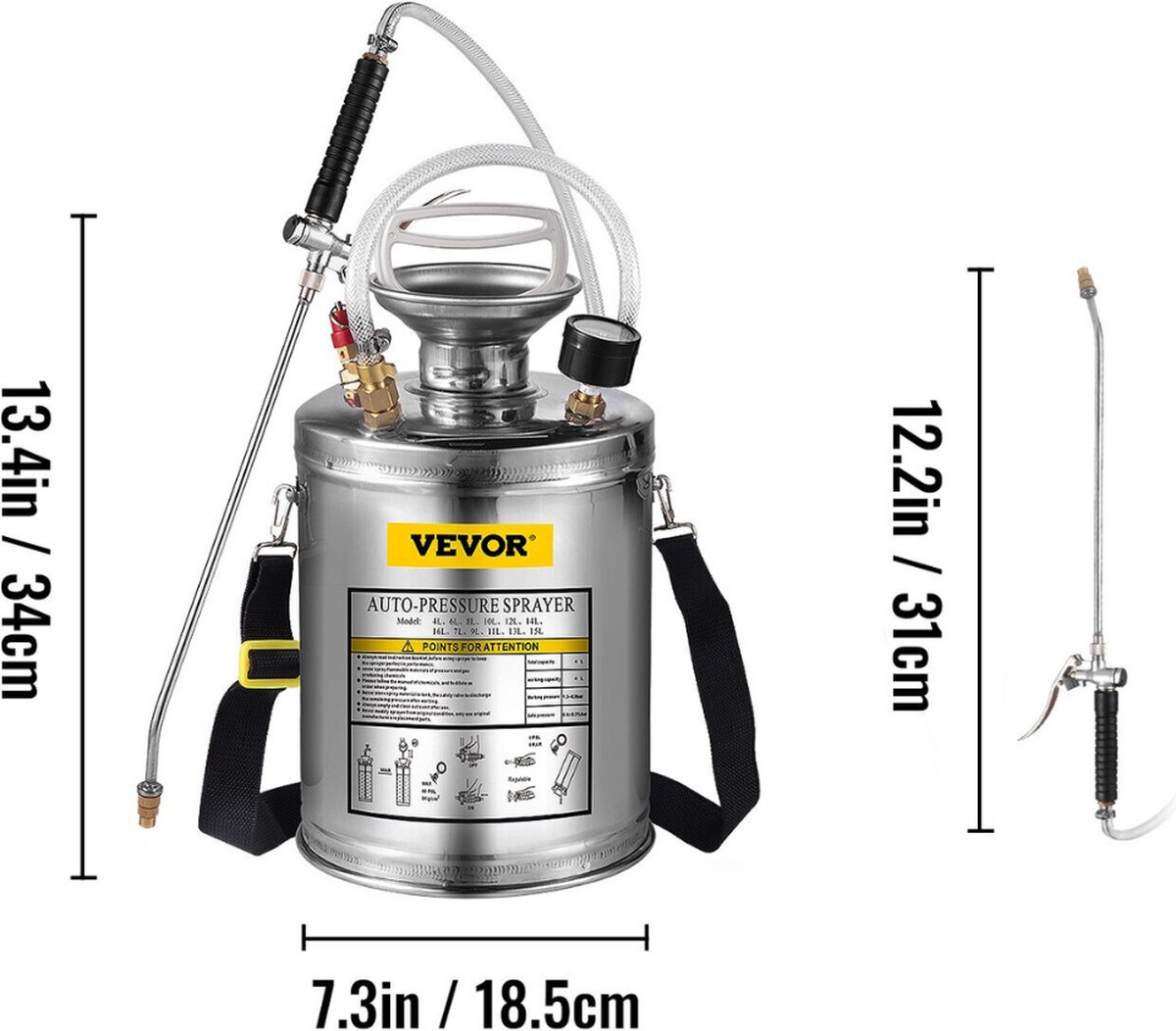 Drukspuit Zuurbestendig - Drukspuit 5 Liter Multifunctioneel ...