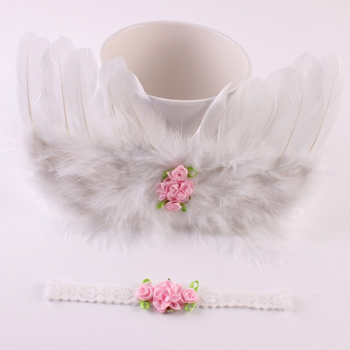 Set nouveau-né Engel Feather Wings White- Newborn Shoot Wings avec ...
